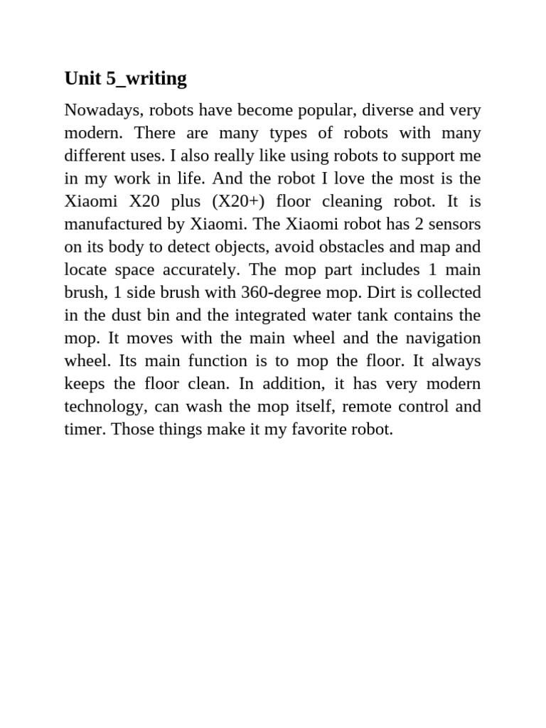 Unit 5 Writing | PDF