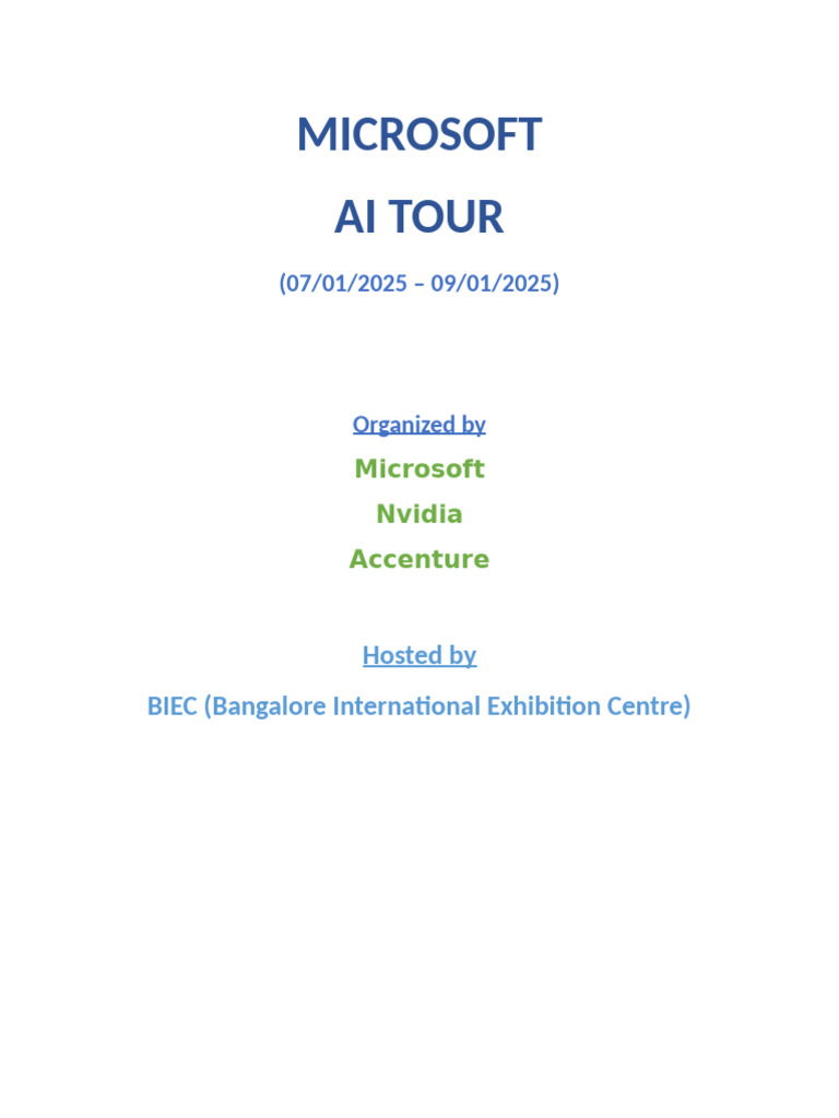 MICROSOFT AI Tour Report | PDF | Artificial Intelligence | Intelligence ...