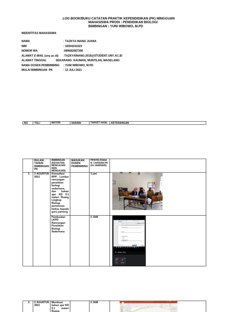 Logbook Minggu 4 | PDF