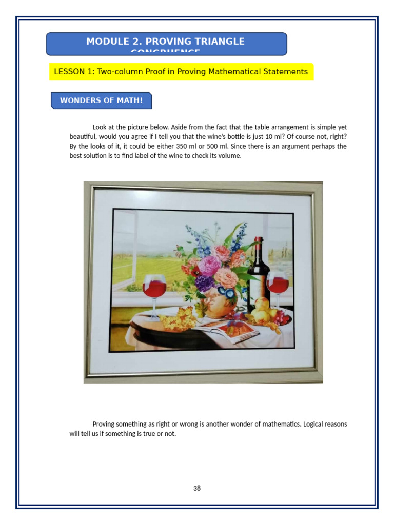 Module-2-Lesson-1 (1) | PDF | Mathematical Proof | Theorem