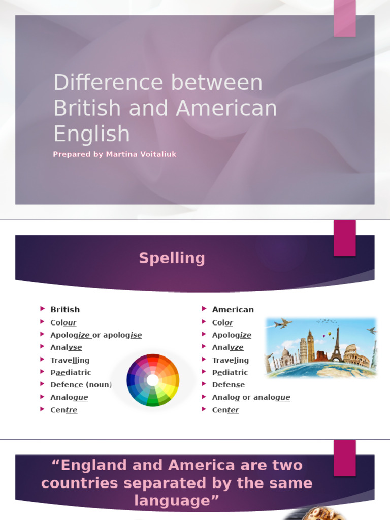 Difference Between British and American English | PDF