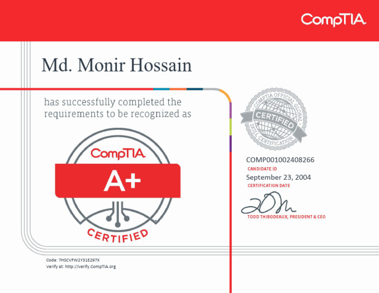 CompTIA A+ certificate | PDF