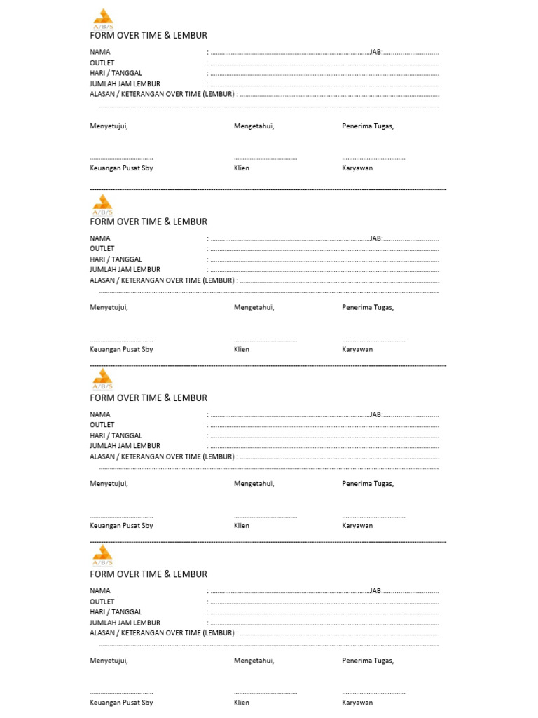 Form Lembur | PDF