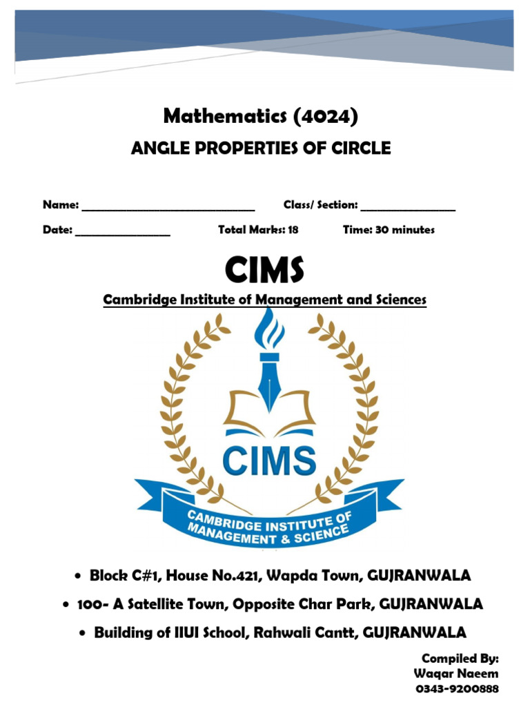Angle Properties of Circle 3 | PDF