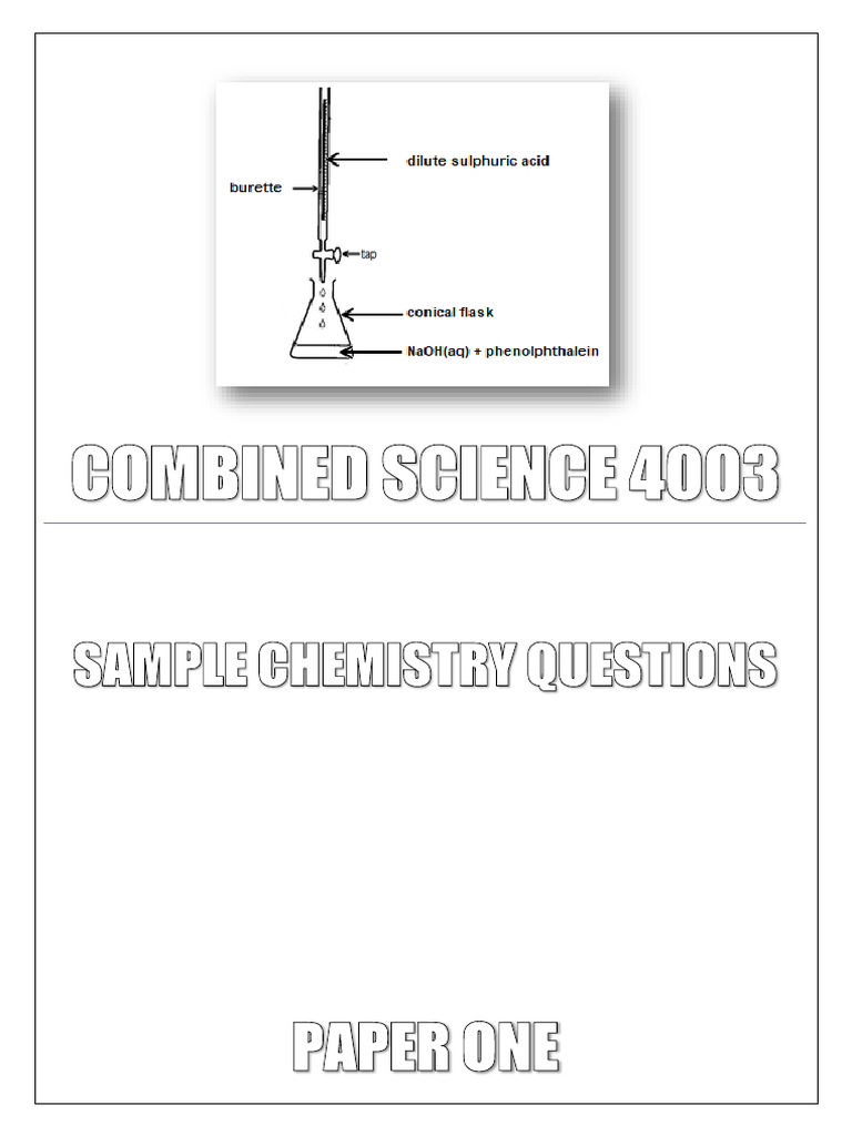 A Chemistry Section Combinedscience 400301 Typical Exam Questions | PDF ...