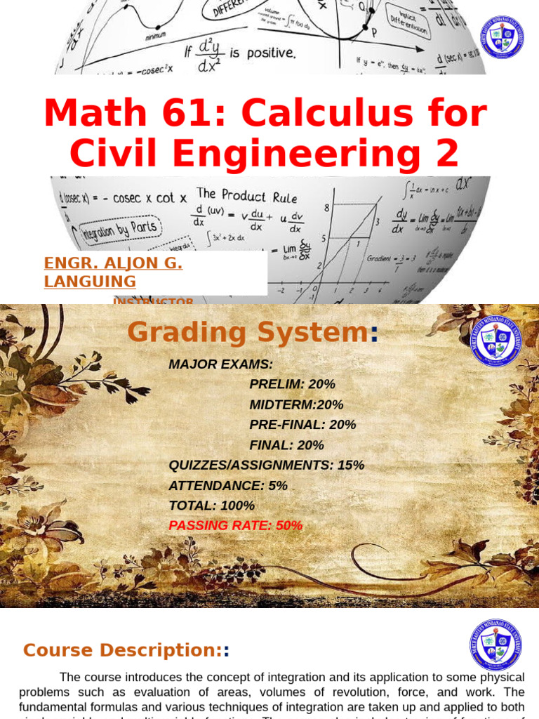 Calculus for Civil Engineering Course | PDF | Integral | Trigonometric ...
