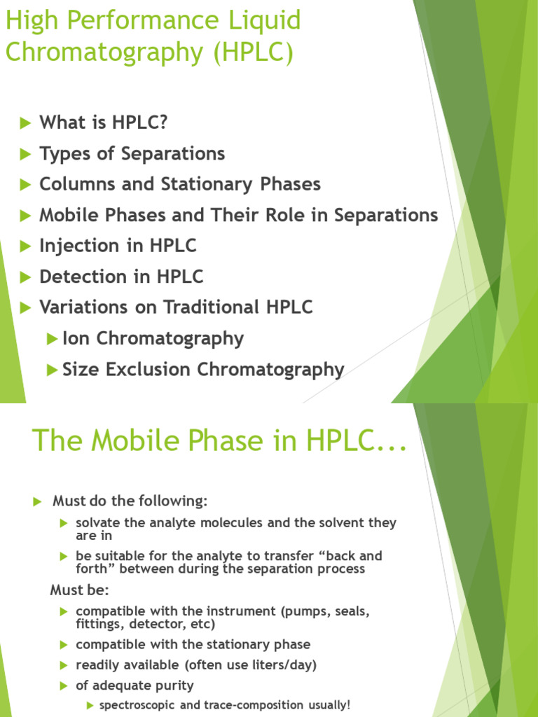 HPLC Techniques and Mobile Phases | PDF | High Performance Liquid ...