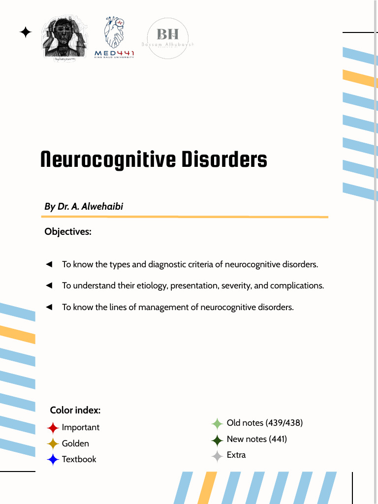 21,22 - Neurocognitive Disorders | PDF | Dementia | Cognition