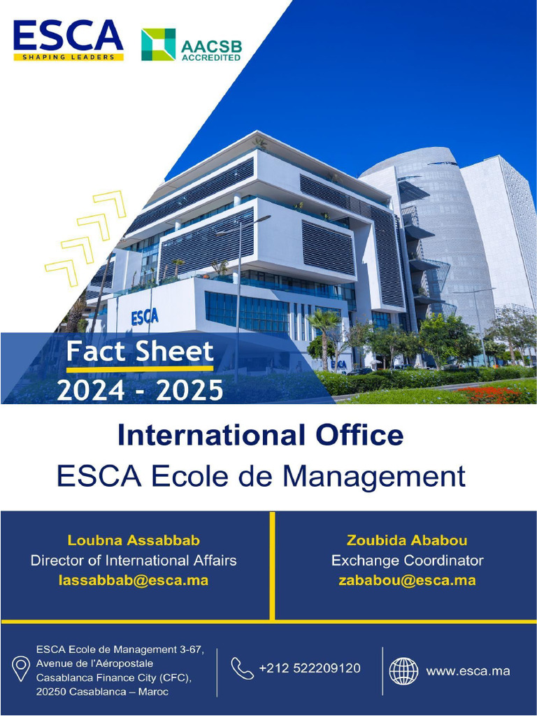 ESCA Factsheet 2024-2025 | PDF | English Language
