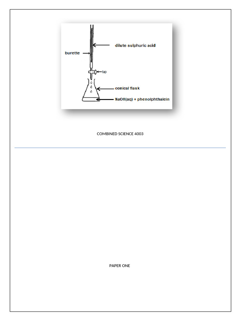 A Chemistry Section Combined Science 400301 Typical Exam Questions ...