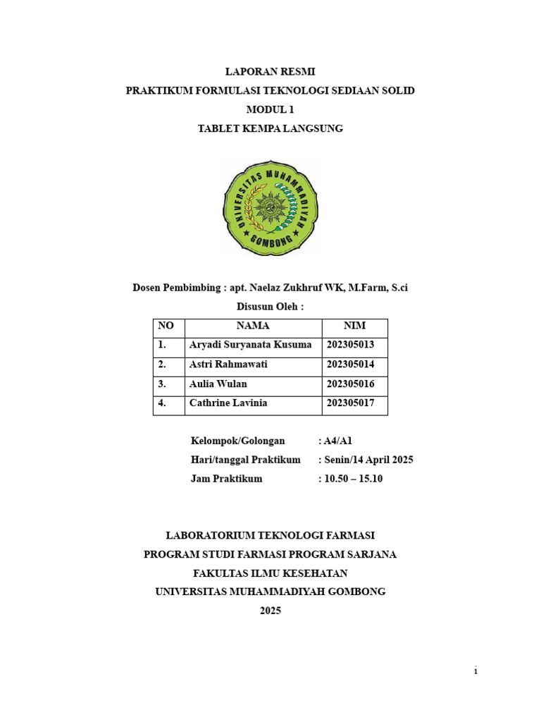 FTS SOLID TABLET KEMPA LANGSUNG | PDF