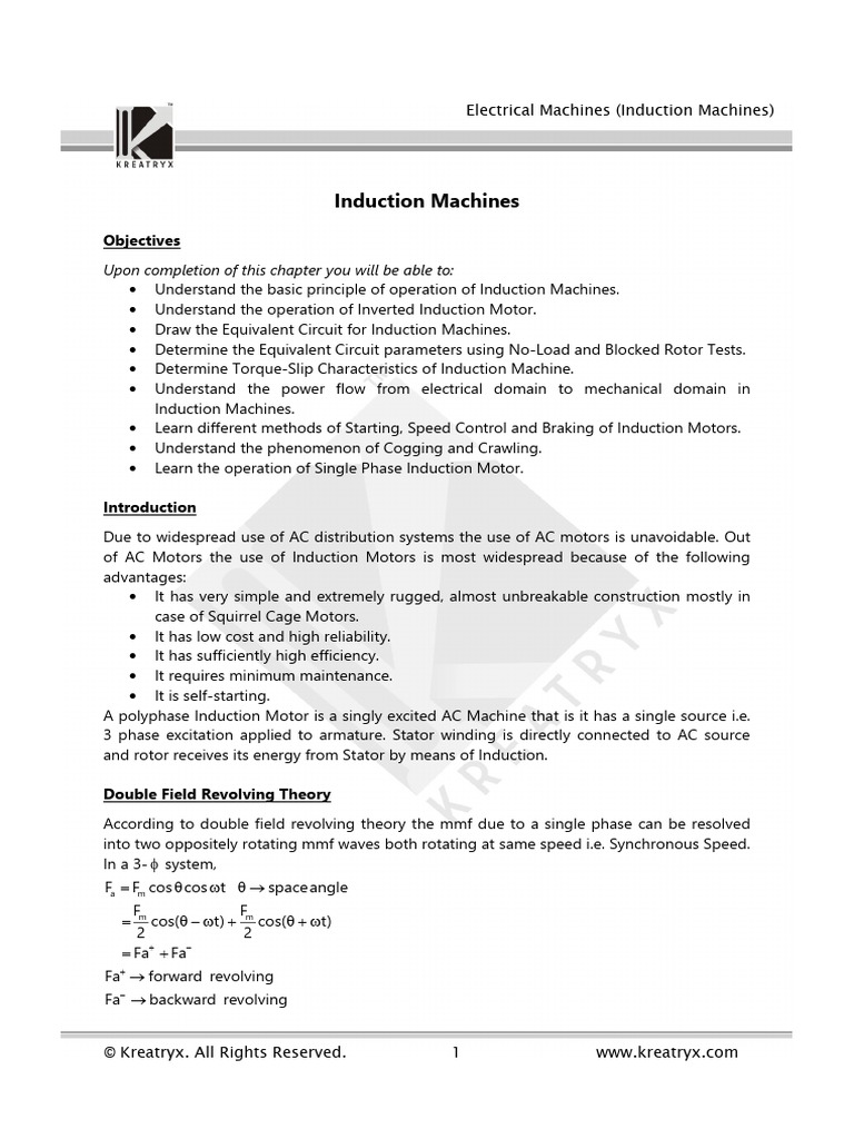 Electrical Machines (K-Wiki - Induction Machines) | PDF | Electric ...