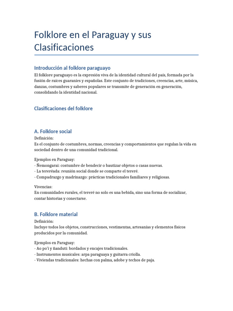 Folklore en El Paraguay | PDF | Folklore | Paraguay