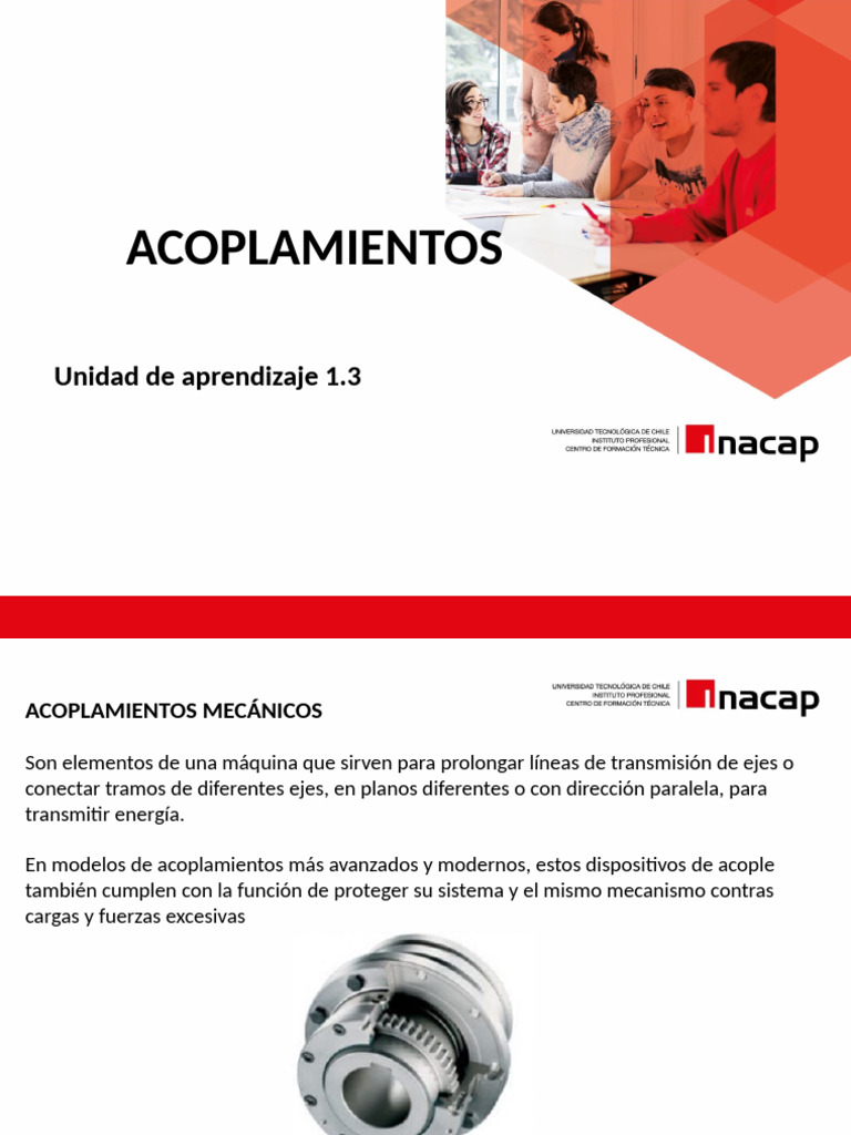 U 1.3 Acoplamientos Mecánicos | PDF | Engranaje | Eje