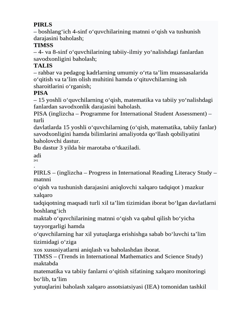 Pedagogika Yakuniy Javoblari Chala Javoblari | PDF