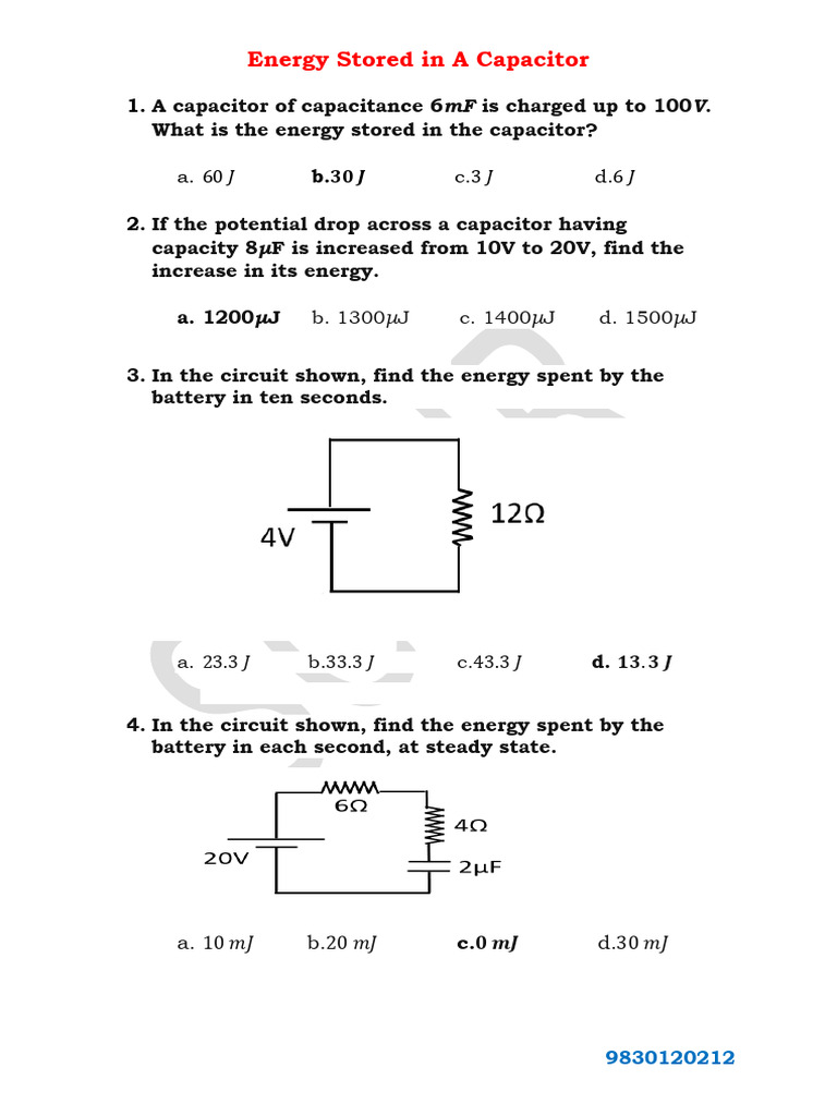 CAPACITANCE Assignment 2 | PDF | Capacitor | Electrical Network