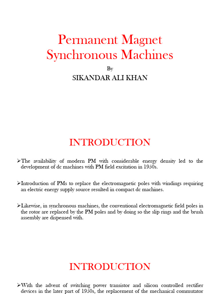 Construction of PM Synchronous Machines | PDF | Electric Motor | Power ...