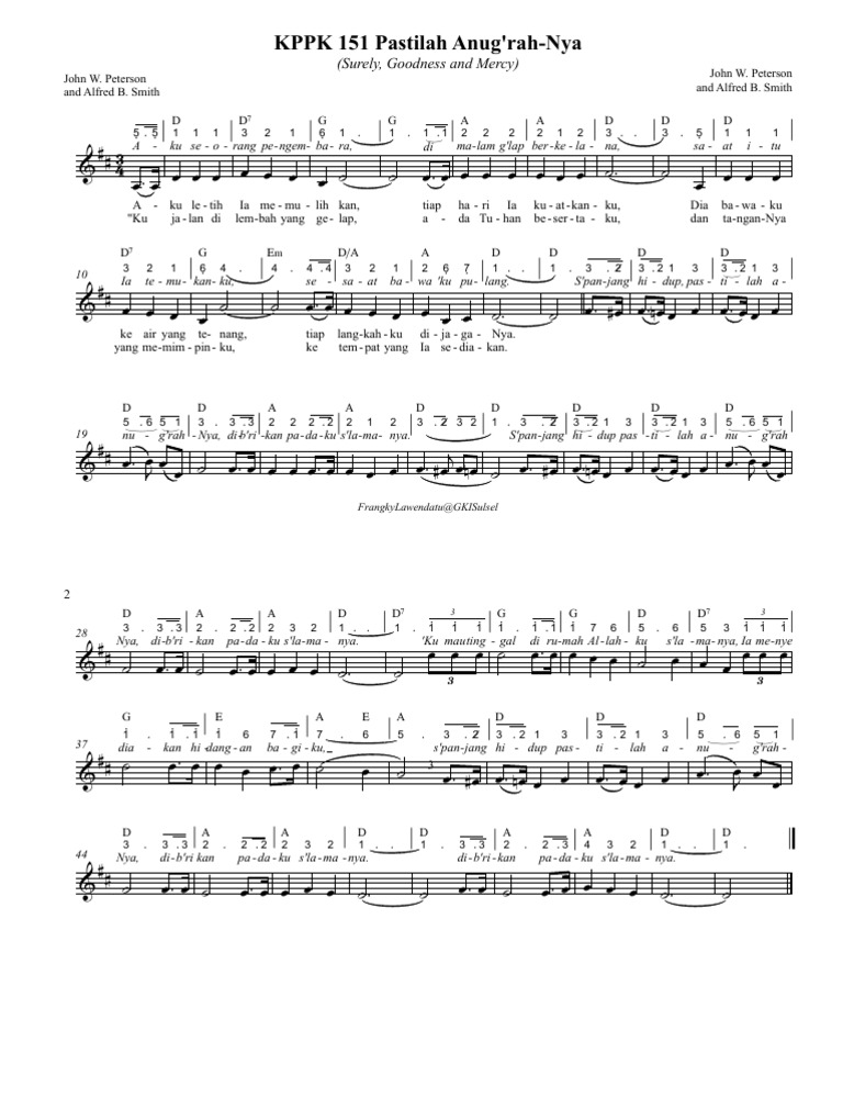 KPPK 151 Pastilah Anug'rah-Nya | PDF