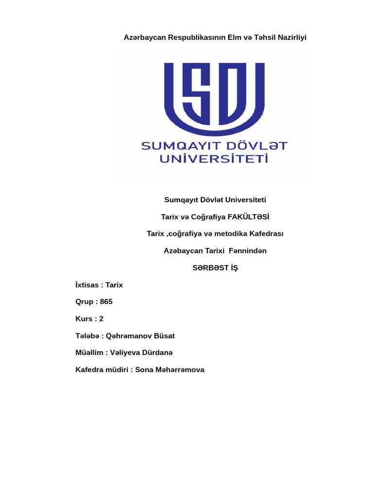 Busat - Az Tarixi | PDF