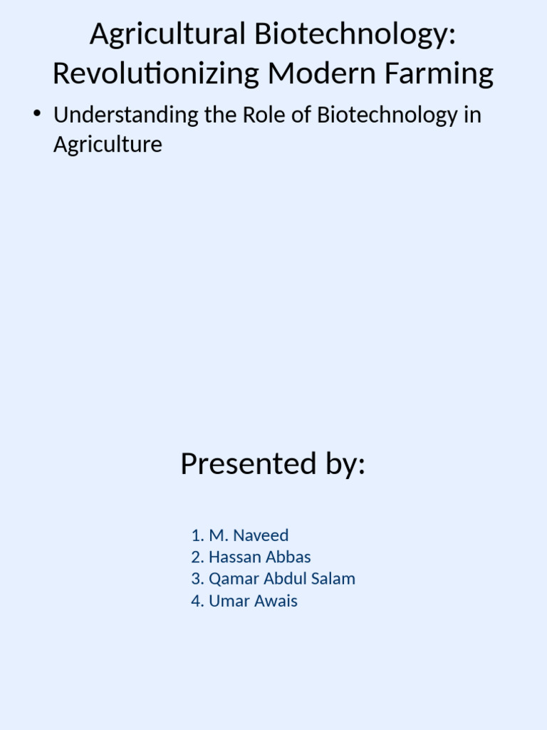 Agricultural Biotechnology Tutorial Updated With Images | PDF ...