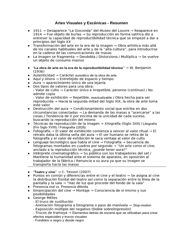 Artes Visuales y Escénicas - Resumen | PDF | Teatro | Vanguardia