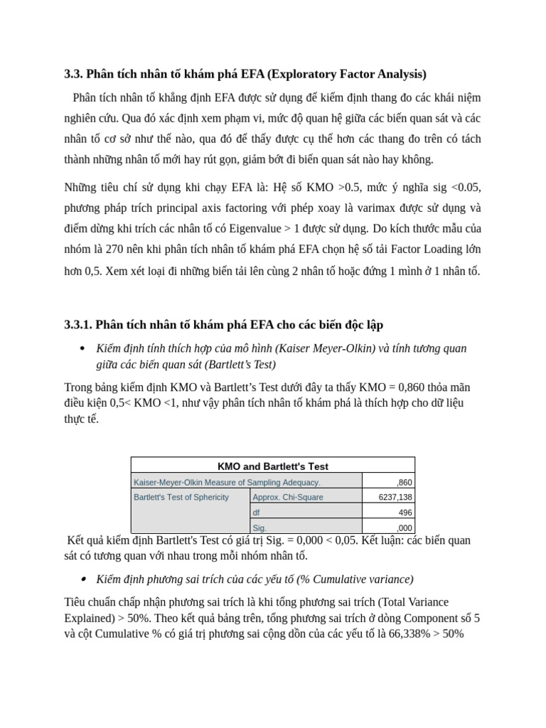 Phân tích nhân tố khám phá EFA | PDF