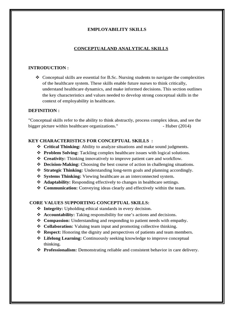 Essential Employability Skills for Nurses | PDF | Leadership | Critical ...