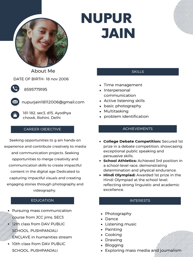 Blue Professional Modern CV Resume | PDF