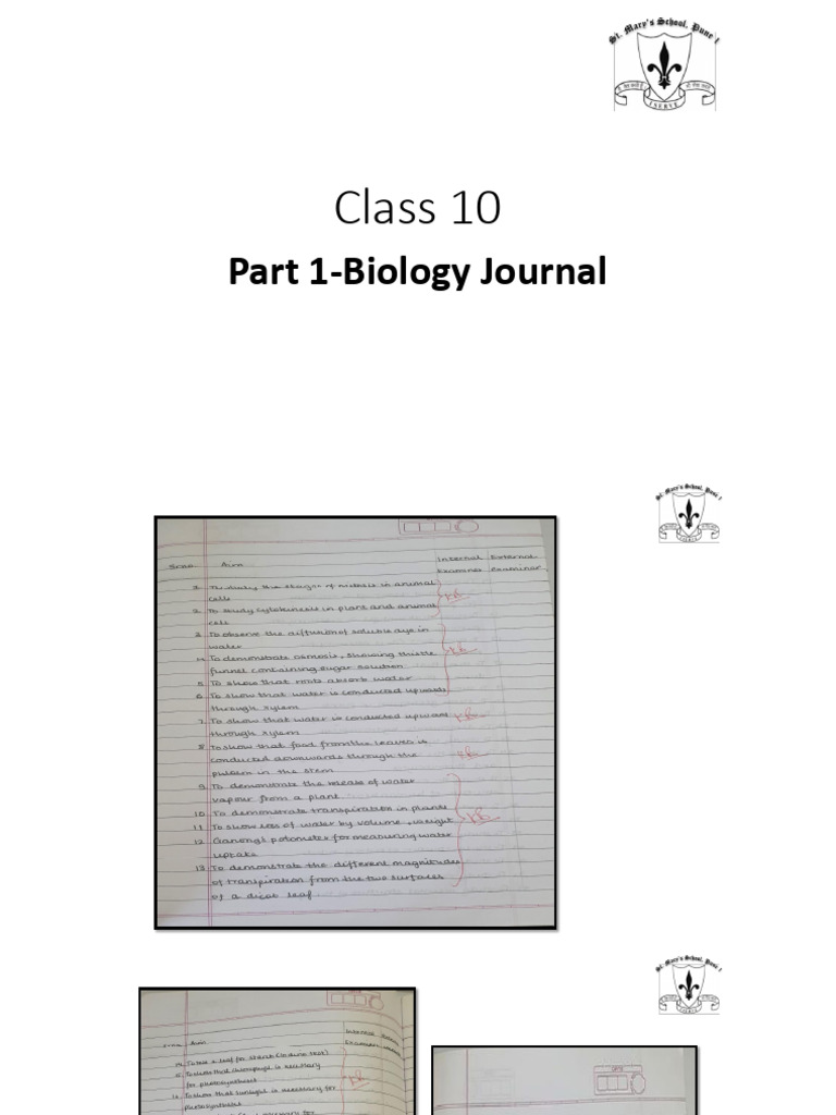 Class 10 Part 1 - Biology Journal | PDF