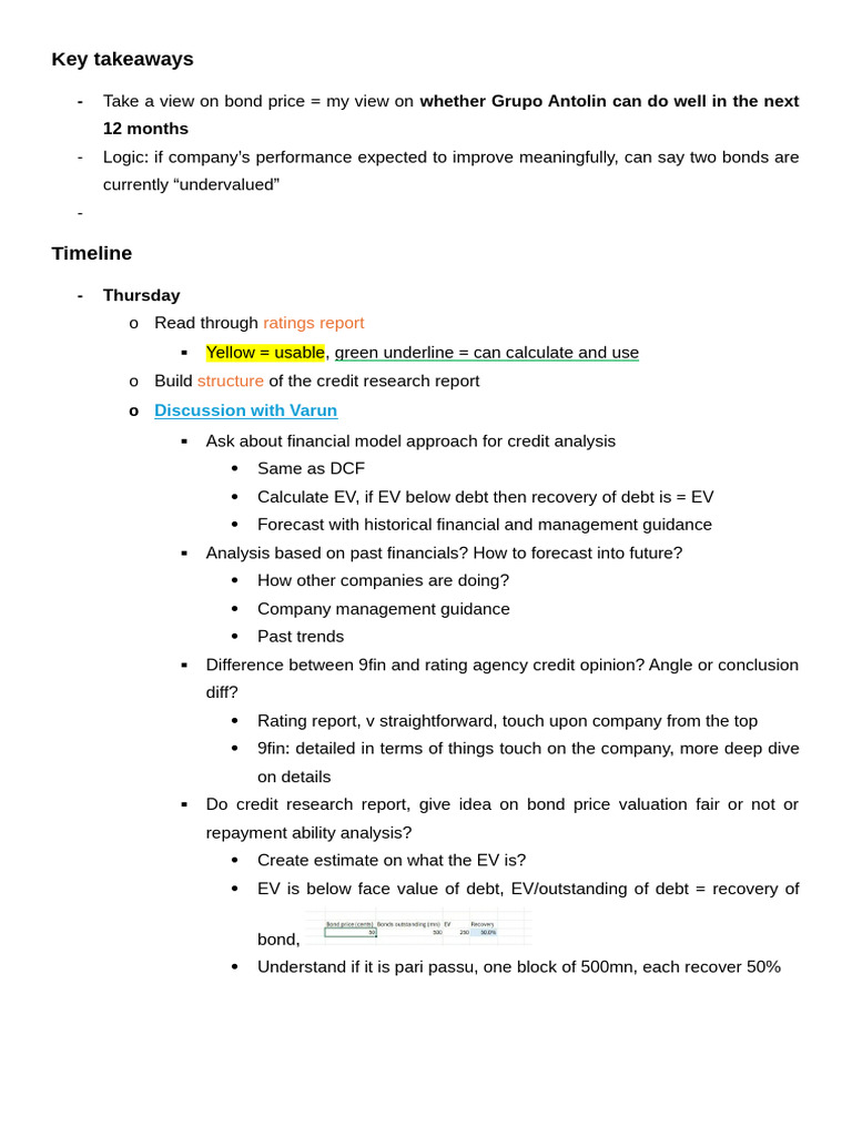 Framework of Credit Research Report | PDF