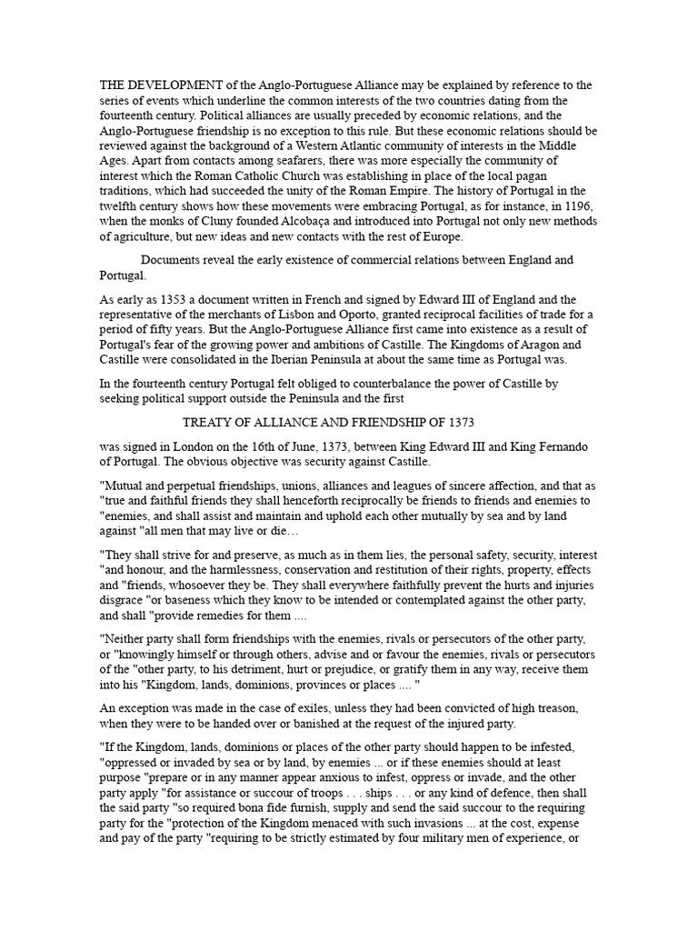 NOTES ON SIX HUNDRED YEARS OF ALLIANCE, by JOSE - 250322 - 230724 | PDF ...