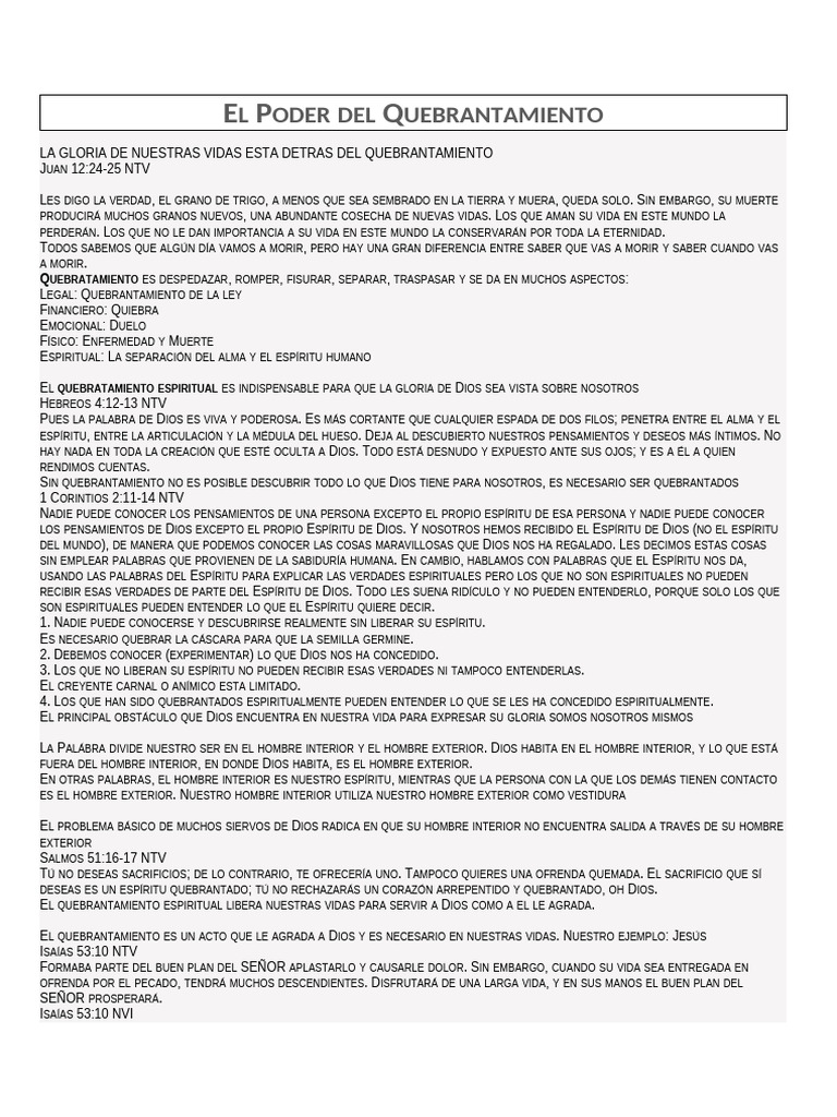 El Poder Del Quebrantamiento | PDF | Dios | Creencia religiosa y doctrina