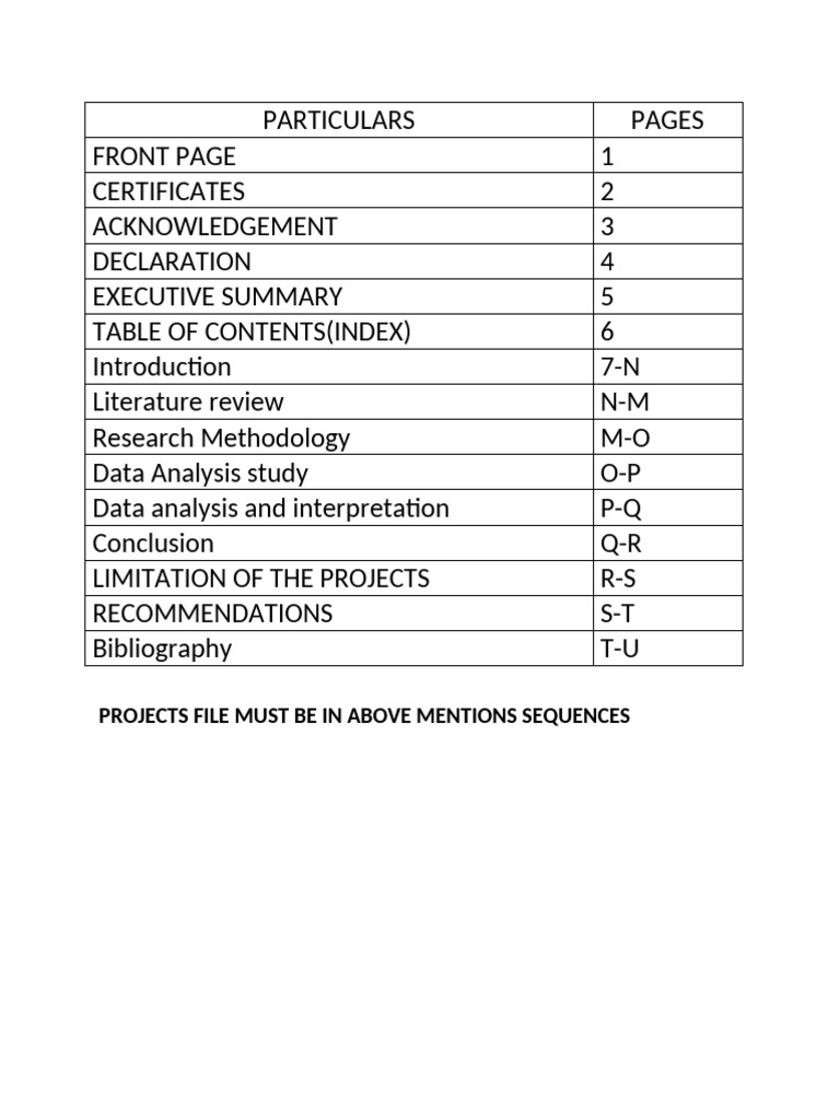 Project File Sequence Guidelines | PDF