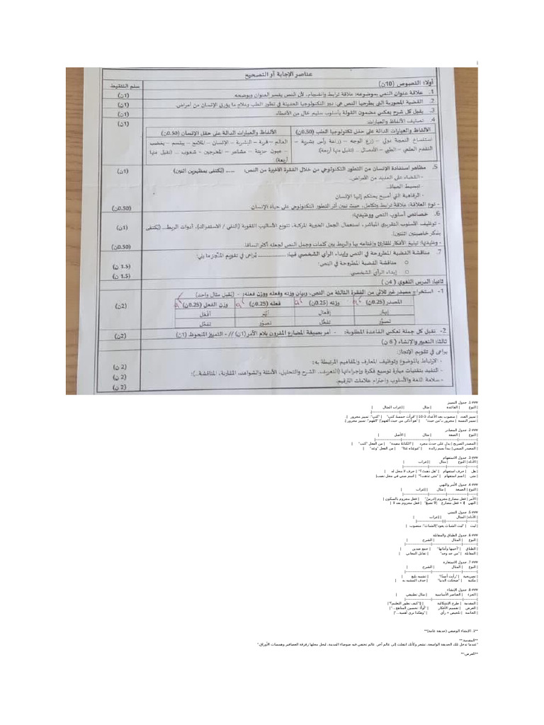 Arabic 1 Bac 2 | PDF