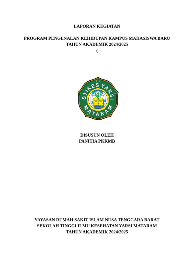 LAPORAN KEGIATAN PKKMB 2024 | PDF