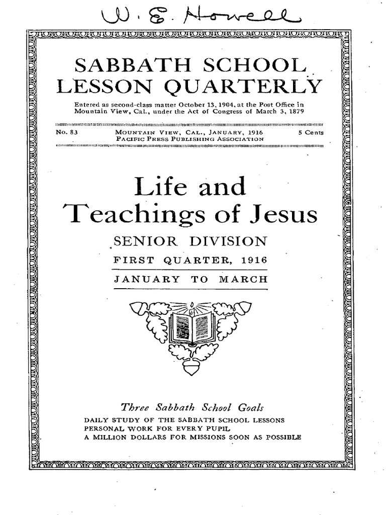 Sabbath School Lessons on Jesus' Teachings | PDF | Jesus | Pharisees