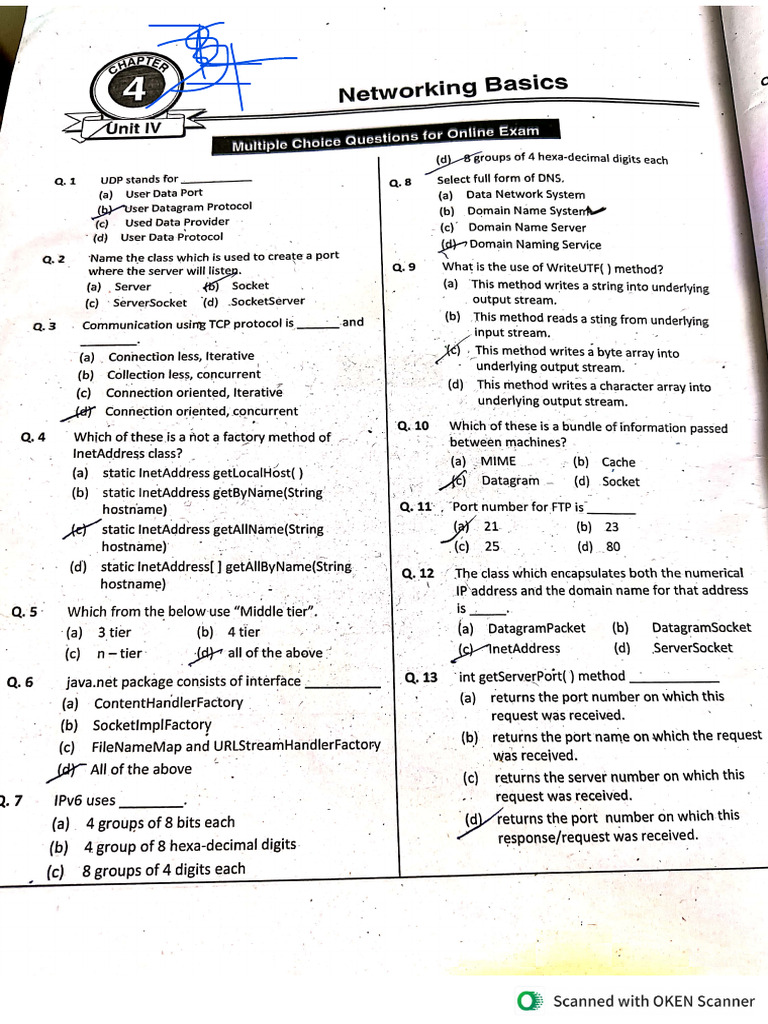 CH4 MCQ5 NIS Subject | PDF