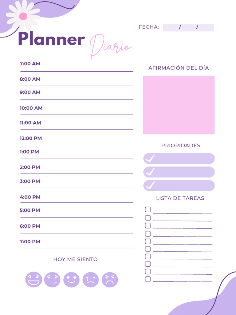 _Documento A4 Planner Diario Orgánico Morado (1) | PDF