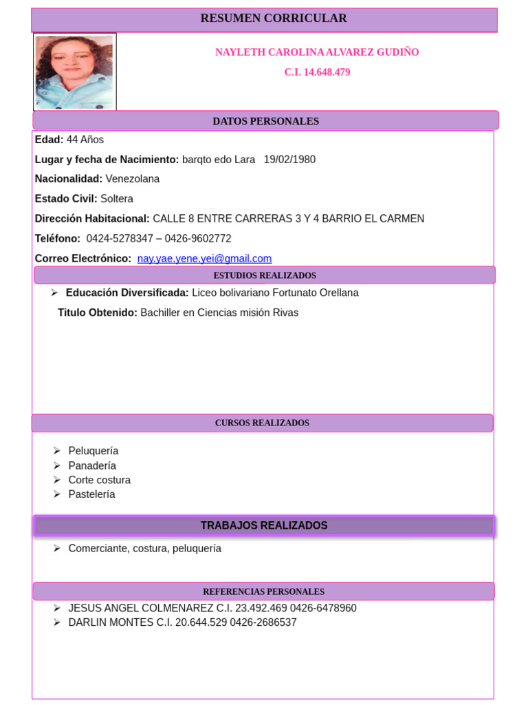 Edad de Nayleth Carolina Gudiño | PDF