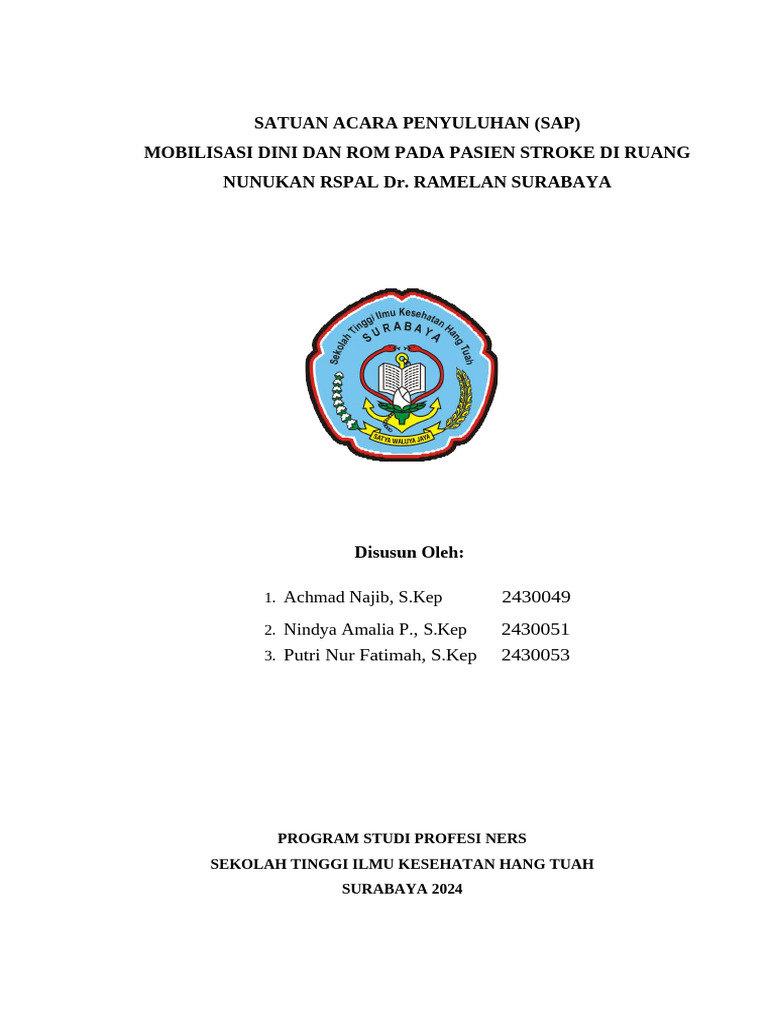 Mobilisasi Dini dan ROM Pasien Stroke | PDF