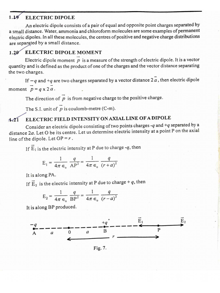 Electric Dipole-Axial Line | PDF