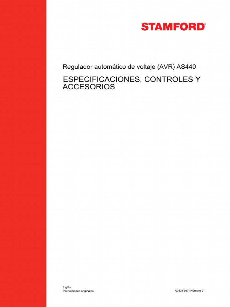 Stamford As440 Avr Datasheet | PDF | Transformador | Resistor