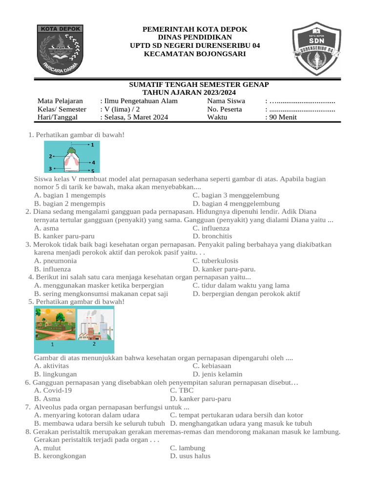 SOAL IPAS STS 2 KURMER | PDF