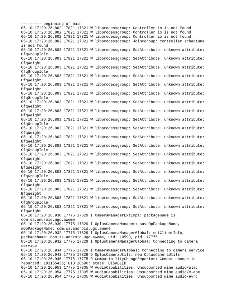 Oplus Camera Manager Log Errors | PDF | Computing Platforms | Computer ...