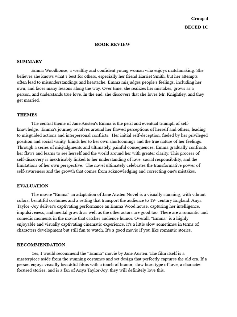 Emma: A Captivating Film Review | PDF | Emma (Novel)
