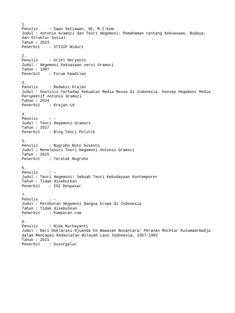 Teori Hegemoni Antonio Gramsci | PDF