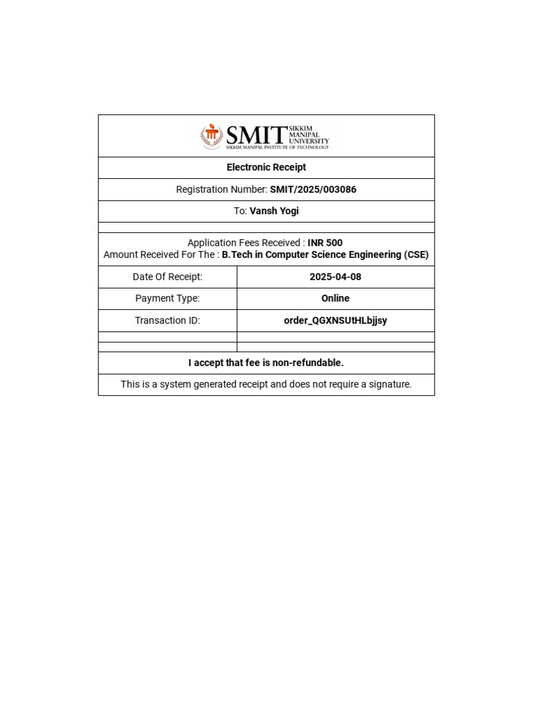 Electronic Receipt | PDF