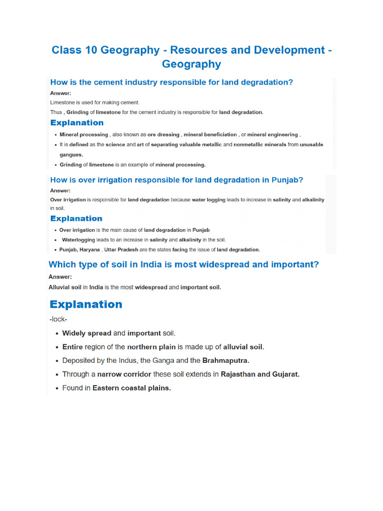 Class 10 - Geography CH 1 | PDF