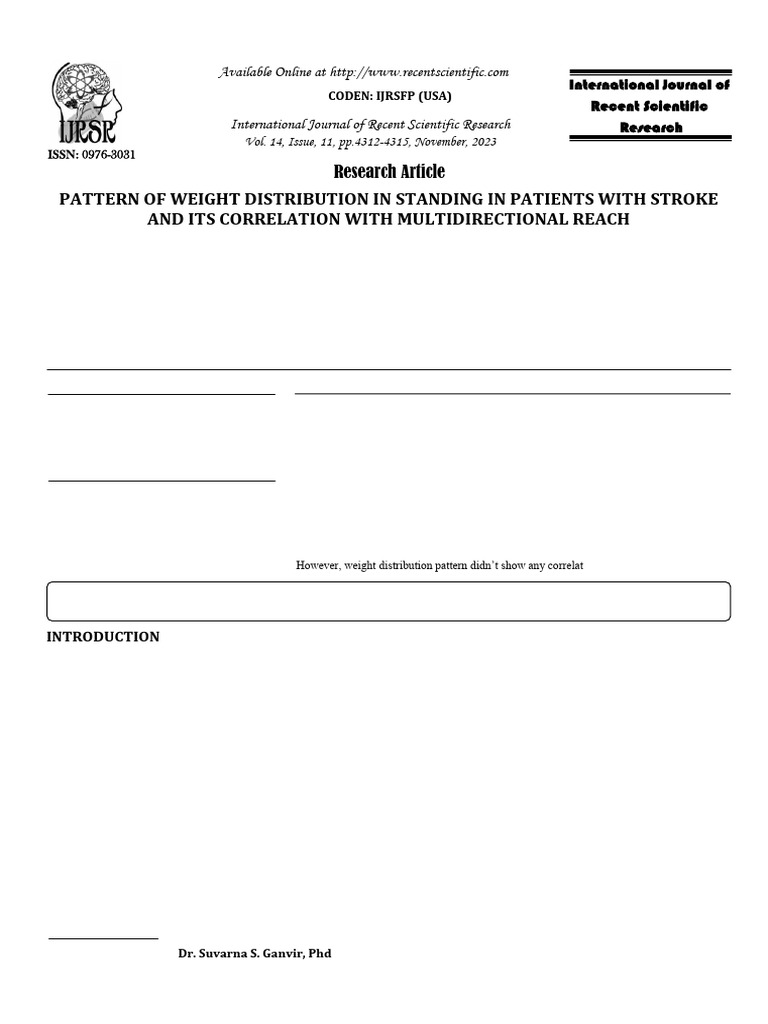 Pattern of Weight Distributuion and MDRT | PDF | Balance (Ability)