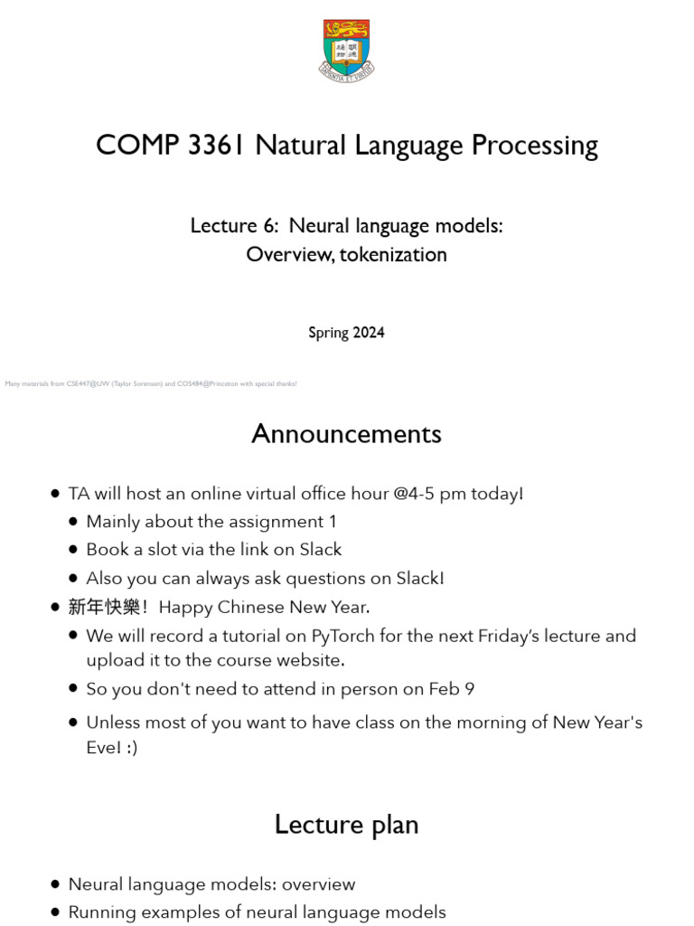 Neural Language Models & Tokenization | PDF | Cognitive Science | Machine Learning